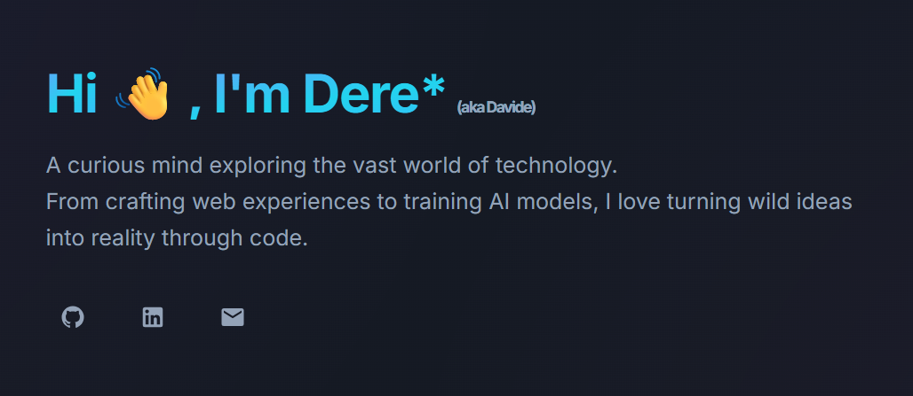 Hi! I'm Dere